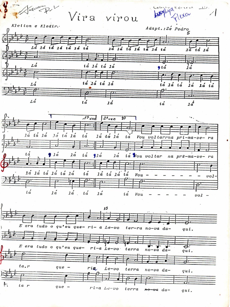 Virar Virou Partitura 4 Vozes | PDF