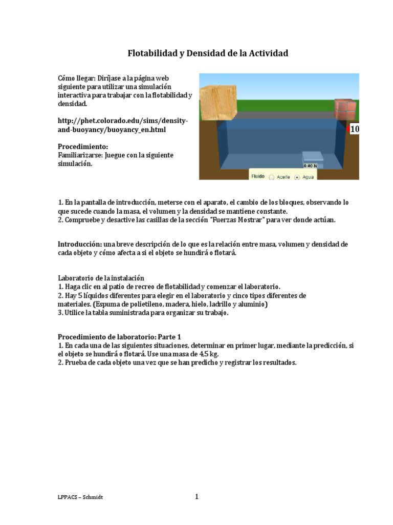 Flotabilidad y Densidad en Laboratorio | PDF | Densidad | Naturaleza