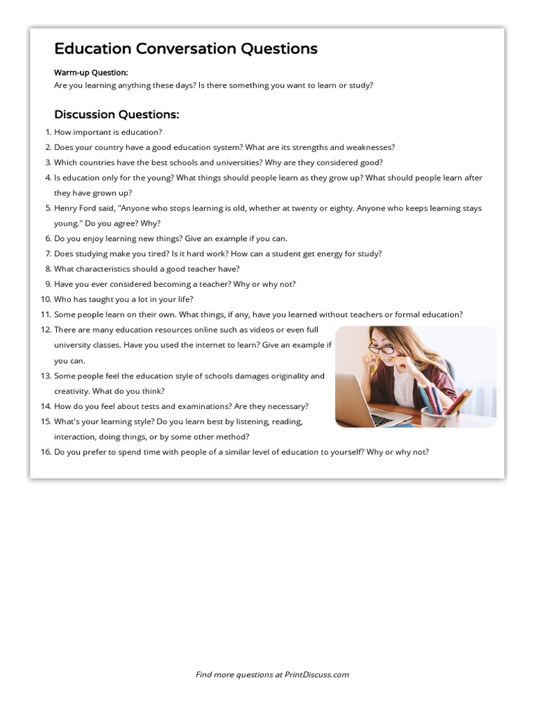 Education Conversation Questions | PDF