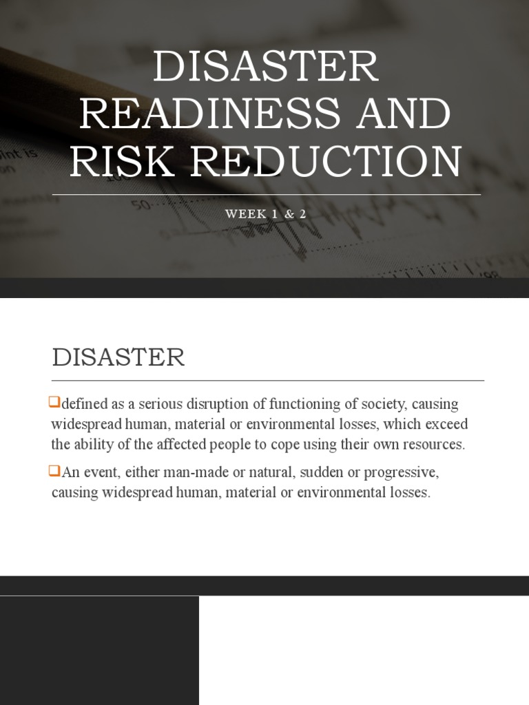 Week 1 &2 | PDF | Natural Disasters | Emergency Management