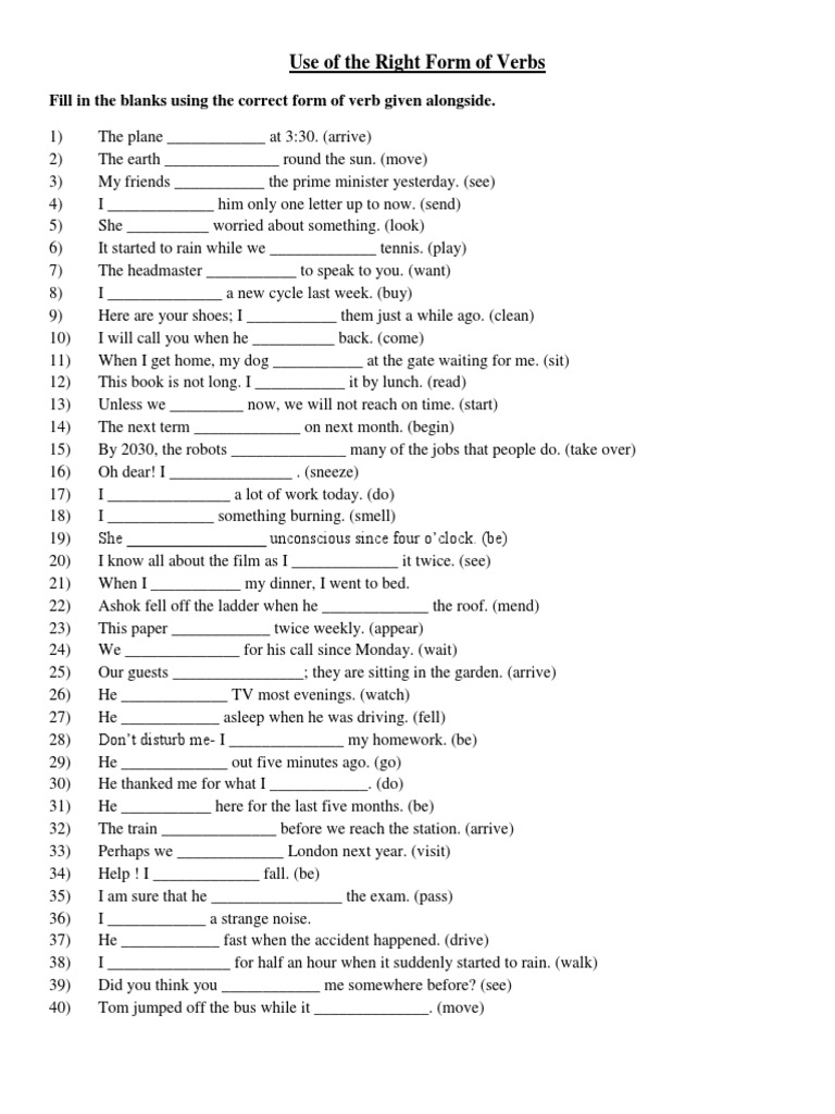 Lecture 4 Use of The Right Form of Verbs | PDF