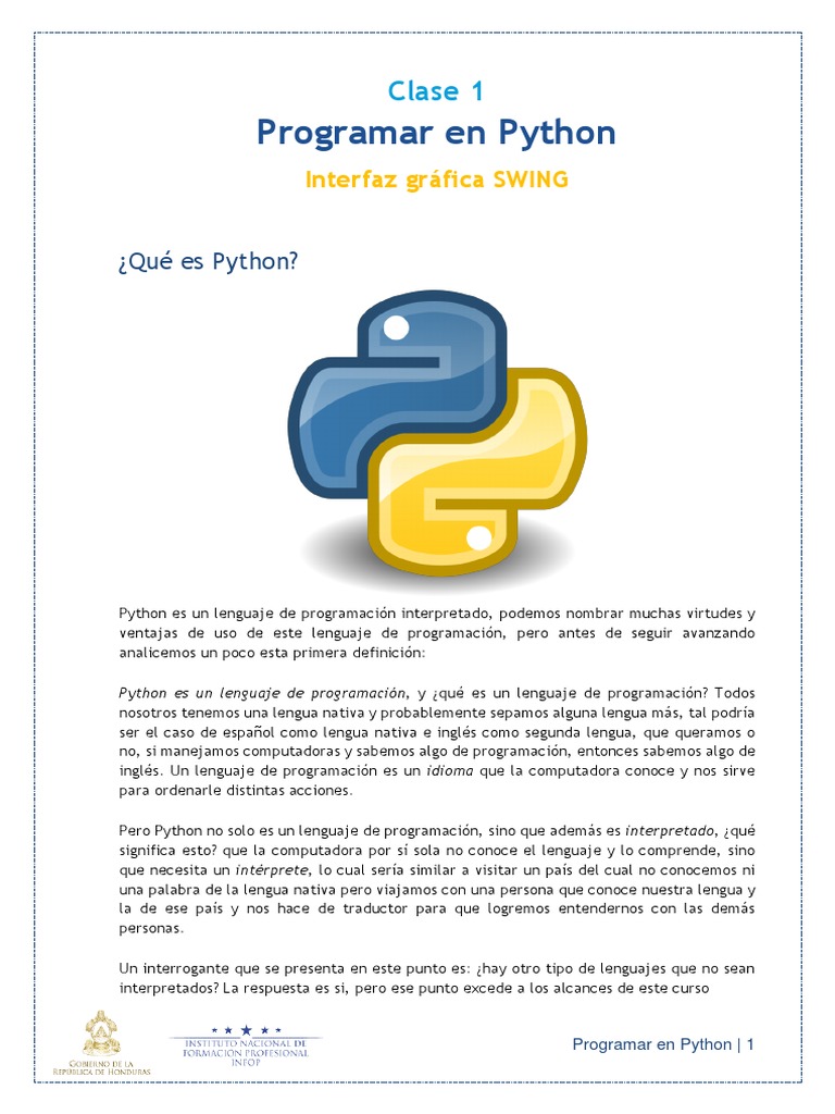 Clase 1 - Qué es Python | PDF | Lenguaje de programación | Python (lenguaje de programación)