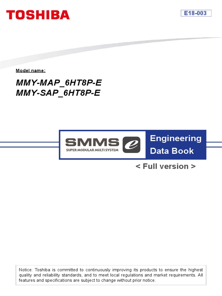 Toshiba VRF Engineering Data Book | PDF | Air Conditioning ...
