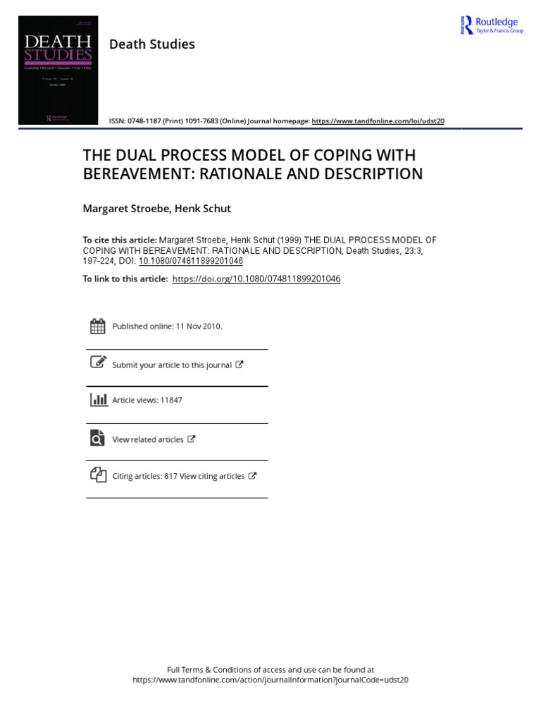 The Dual Process Model of Coping With Bereavement: Rationale and ...