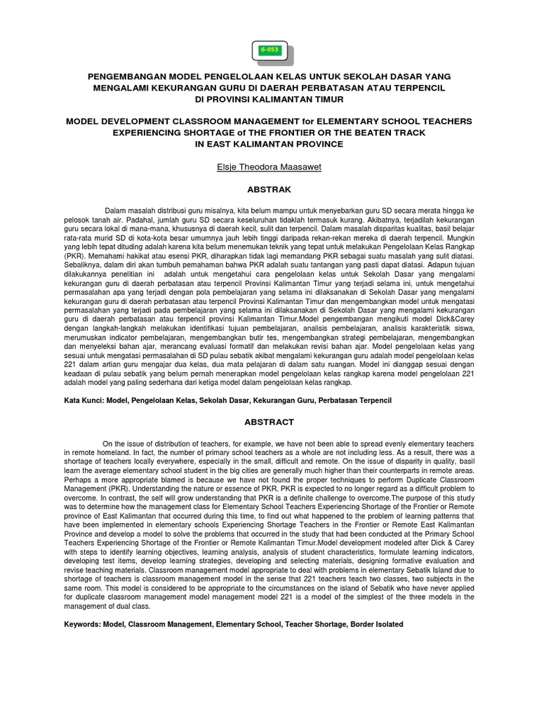 Pengembangan Model Pengelolaan Kelas | PDF