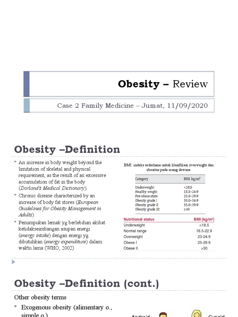Obesity - Review: Case 2 Family Medicine - Jumat, 11/09/2020 | PDF ...