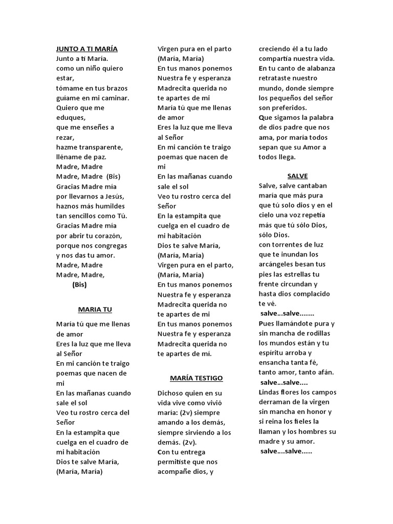 Cantos A Maria | PDF | María, madre de Jesús | Amor
