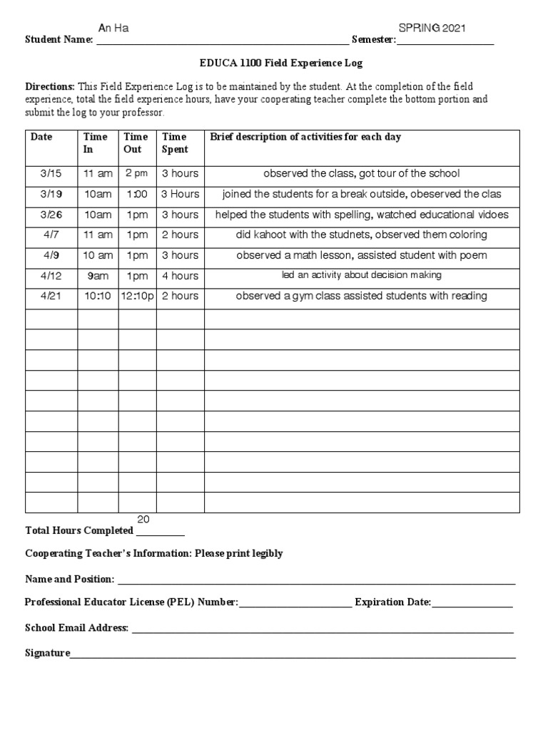 Observation Log | PDF | Educational Assessment | Classroom
