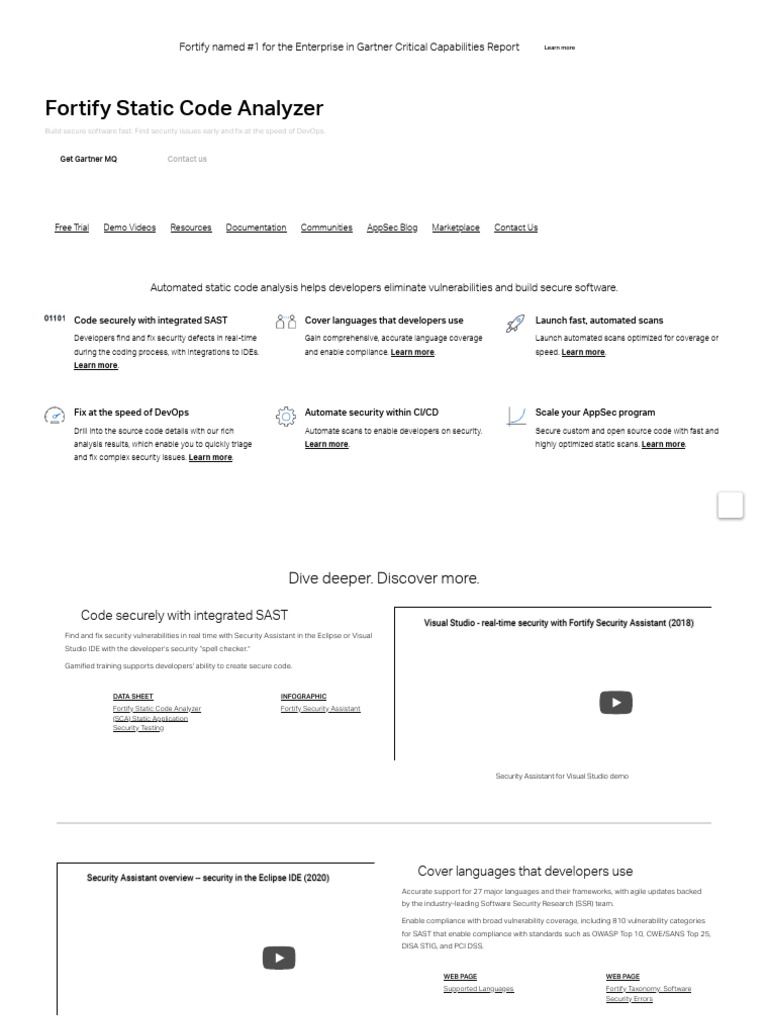 Micro Focus - Fortify Static Code Analyzer | PDF | Microsoft Visual ...