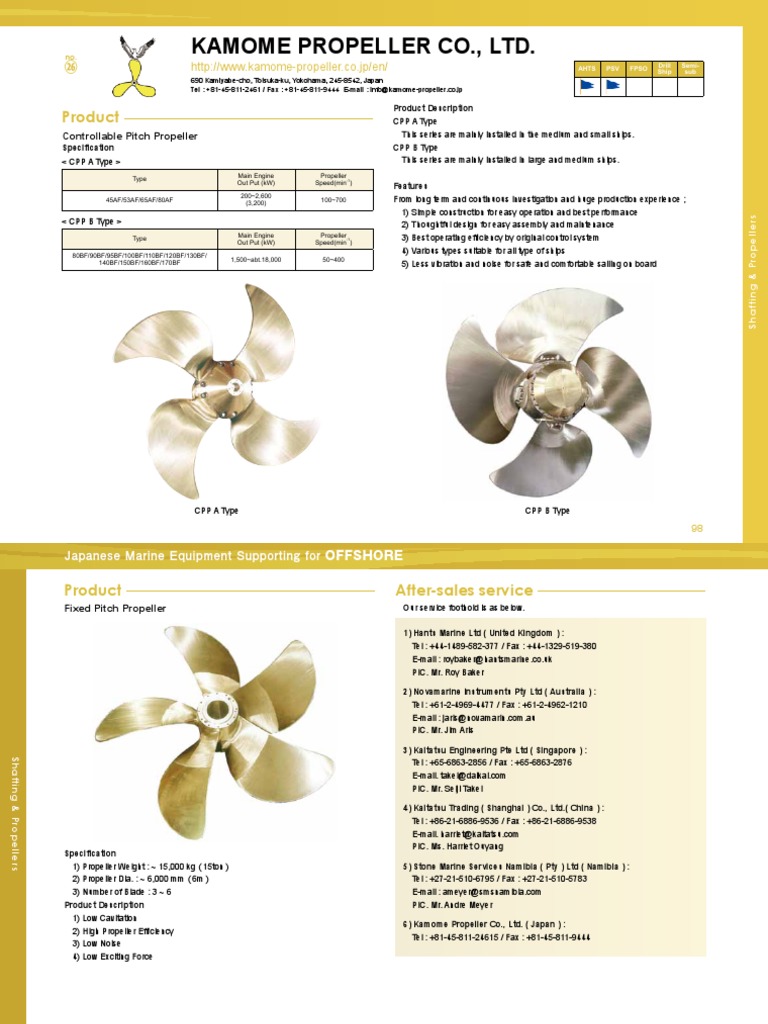 Kamome Propeller Co., LTD.: Product | PDF | Propeller | Shipping