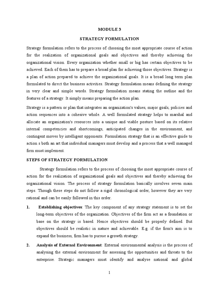Strategy Formulation Steps and Types | PDF | Strategic Management ...