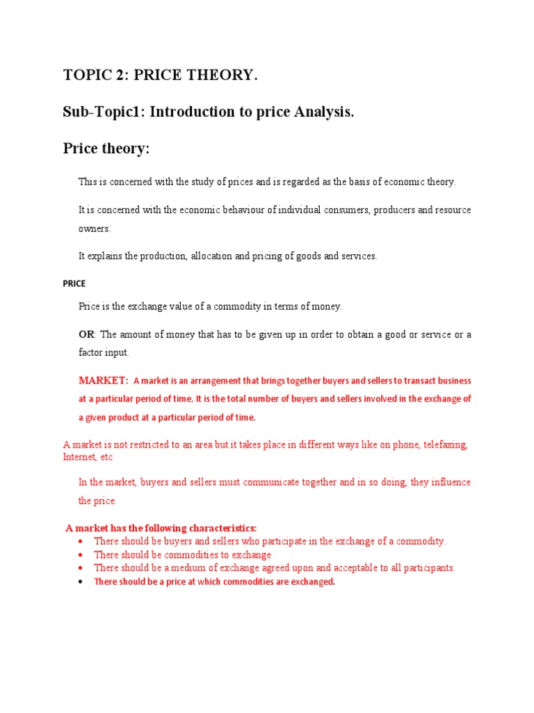Understanding Price Theory in Economics | PDF | Demand | Utility