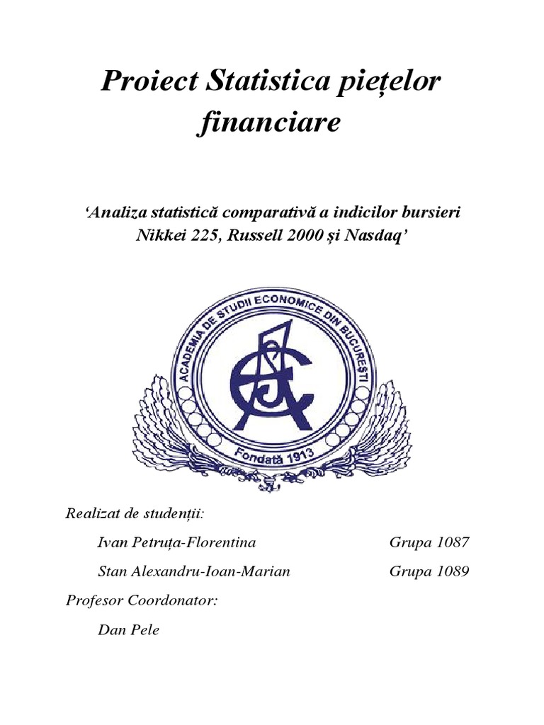 Proiect - Exemplu (Piete Financiare) | PDF