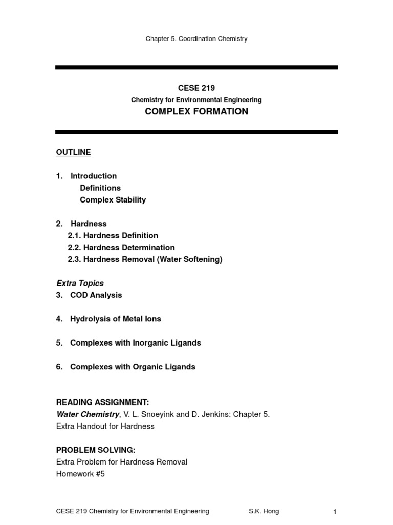 Chap 5. Coordination Chemistry | PDF | Hydroxide | Coordination Complex