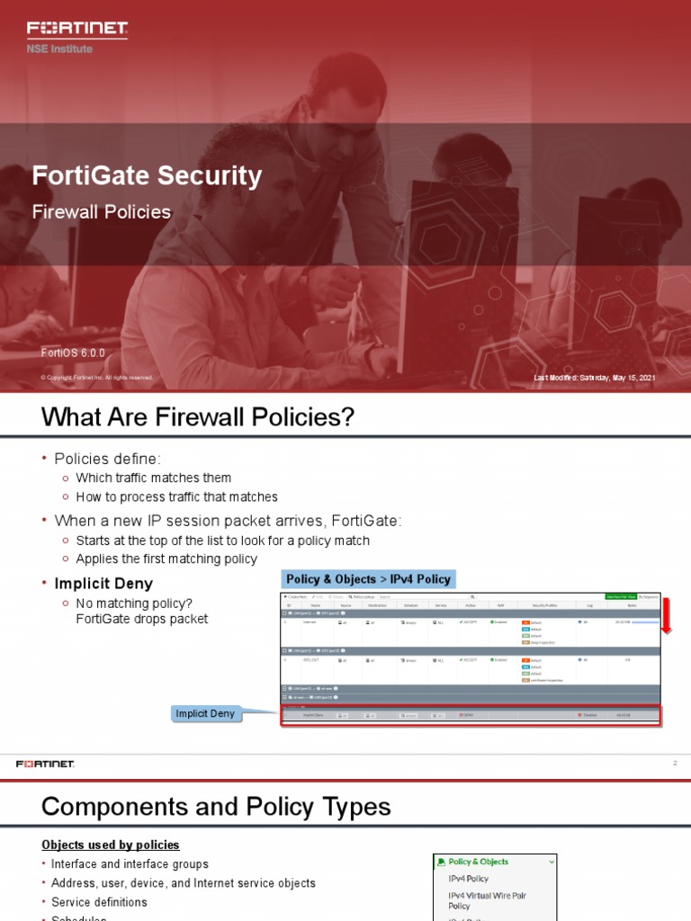 Fortigate Security: Firewall Policies | PDF | Ip Address | I Pv6
