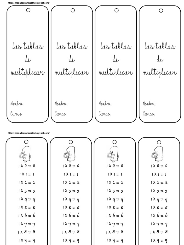 Cuaderno Las Tablas de Multiplicar | PDF