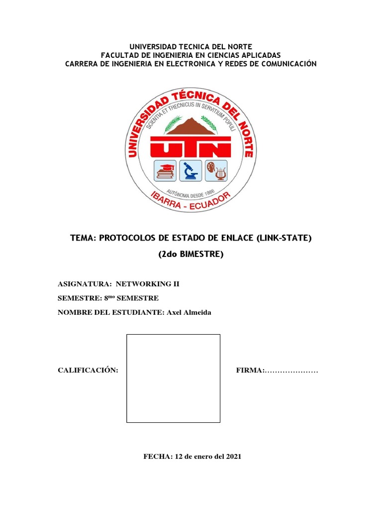 AlmeidaAxel - Estado de Enlace (Link-State) | PDF | Enrutador (Computación) | Enrutamiento