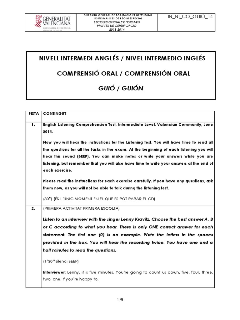 Mediación Oral EOI B1 | Download Free PDF | Witches (Discworld) | Rain