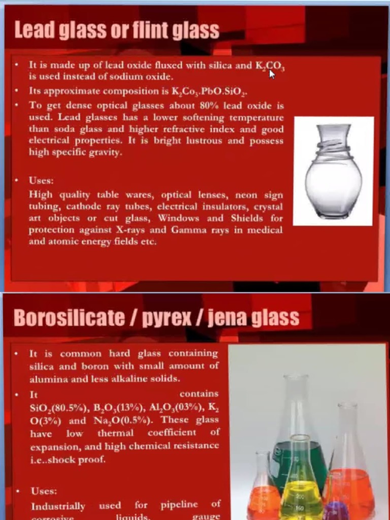 Glass Glass: Lead Flint | PDF | Glasses | Chemical Elements