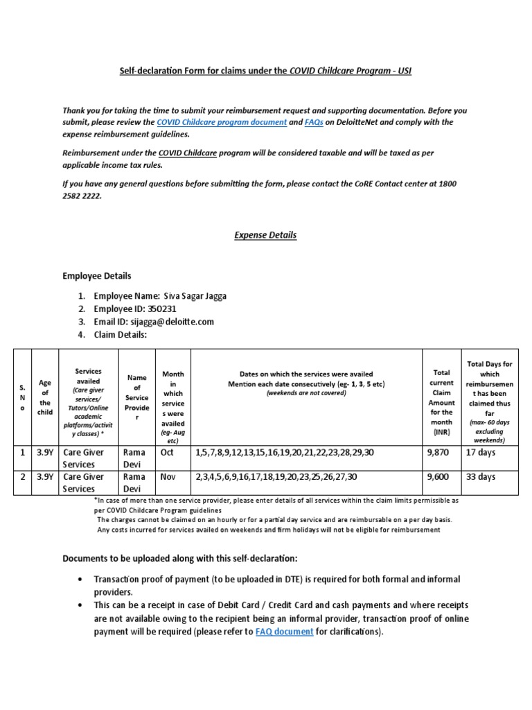 Modified Document | PDF | Financial Transaction | Child Care