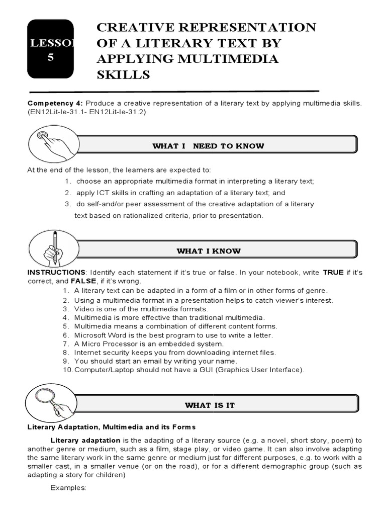 21st CENTURY LITERATURE - Lesson 5 and 6 | PDF | Multimedia | Poetry