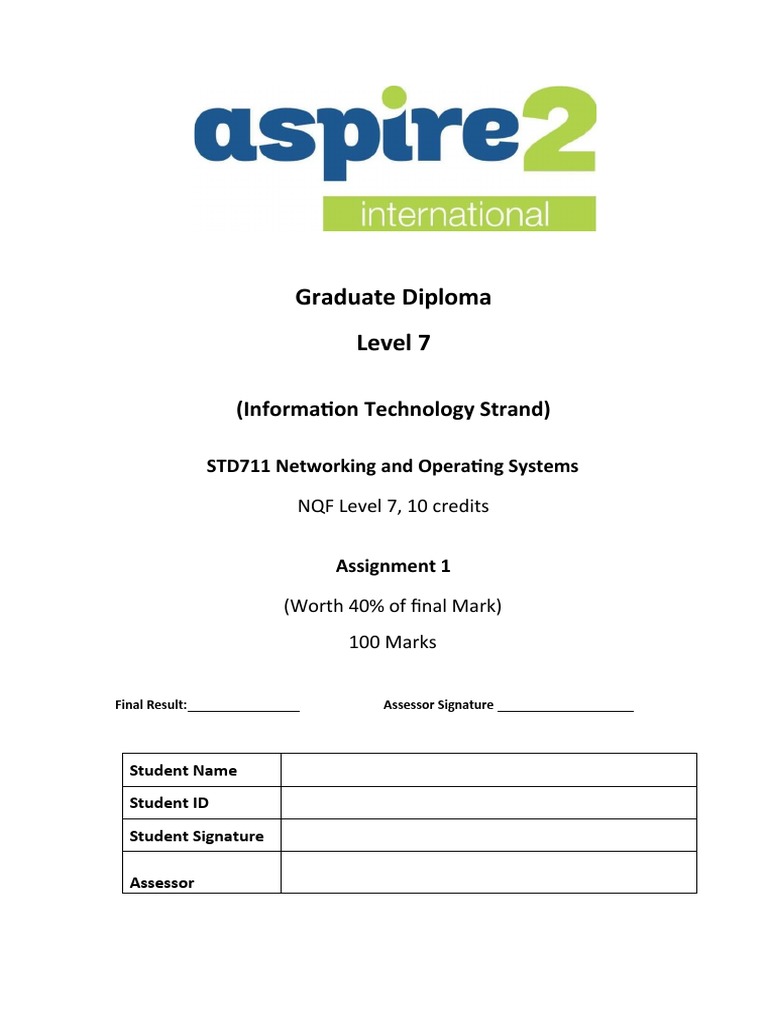 STD 711 Assignment - 1 Student VersionUpdated | PDF | Operating System ...