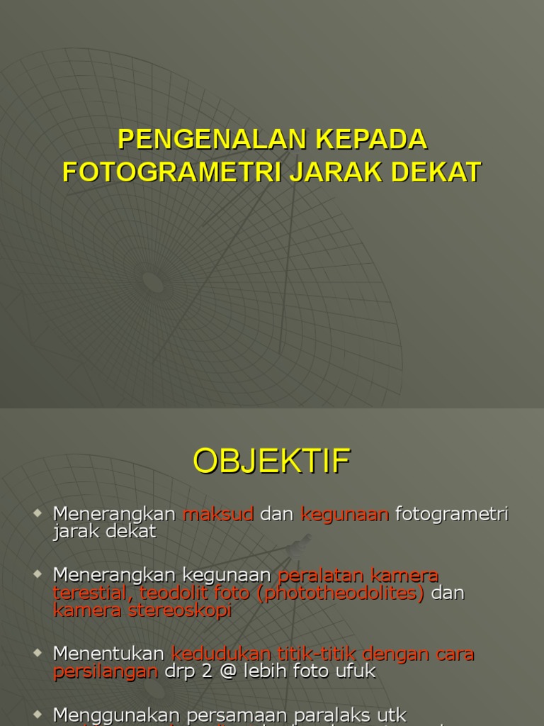 Pengenalan Kepada Fotogrametri Jarak Dekat | PDF