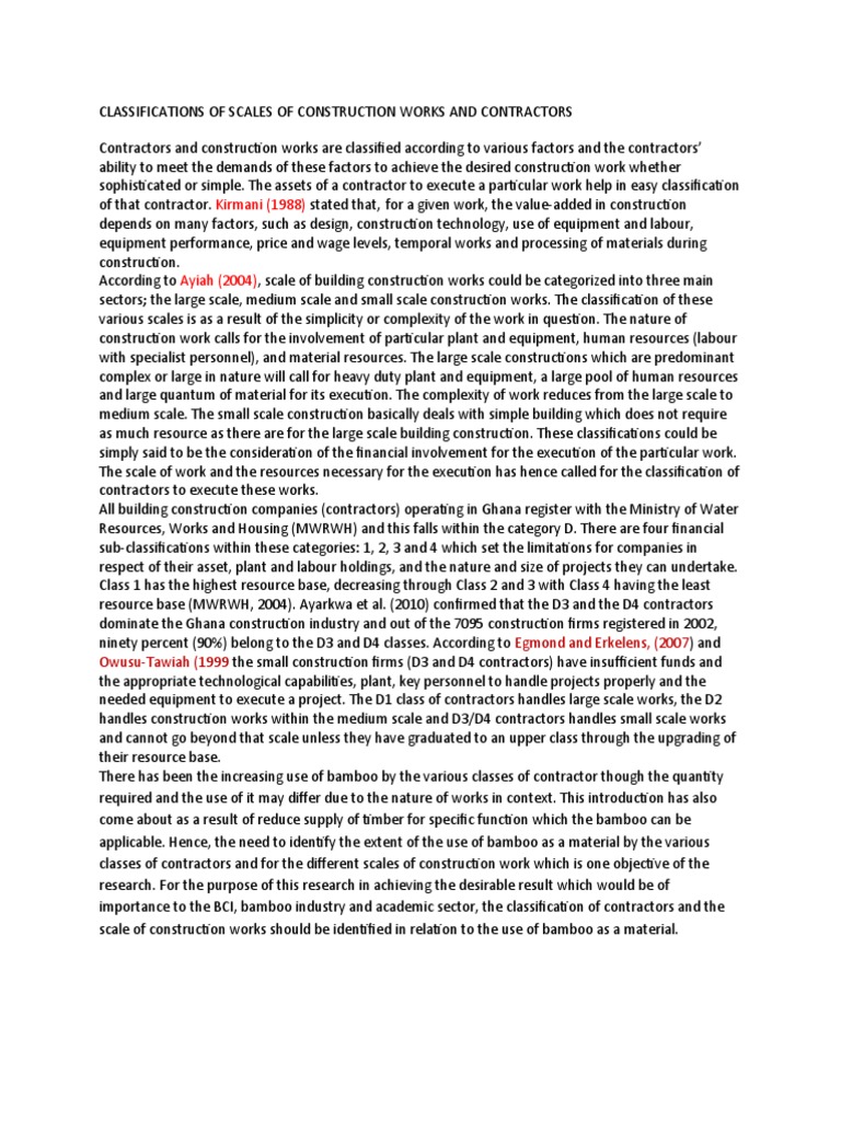 Contractor Classifications in Construction | PDF | Resource | Employment