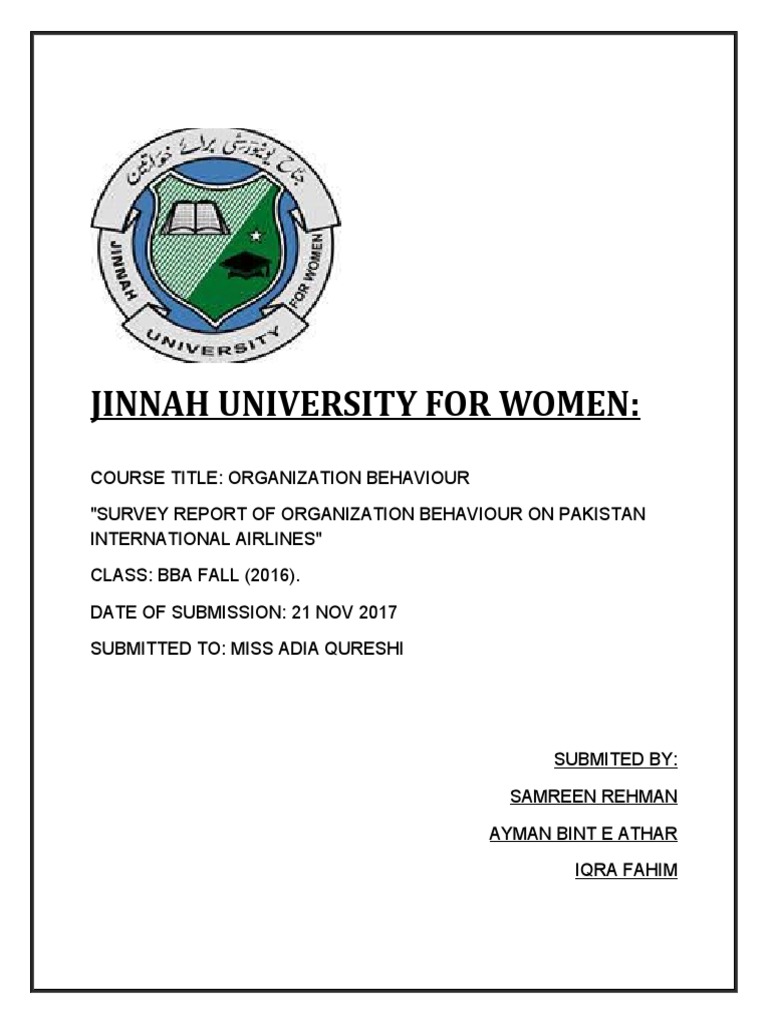 Jinnah University For Women | PDF | Diversity (Business) | Employment