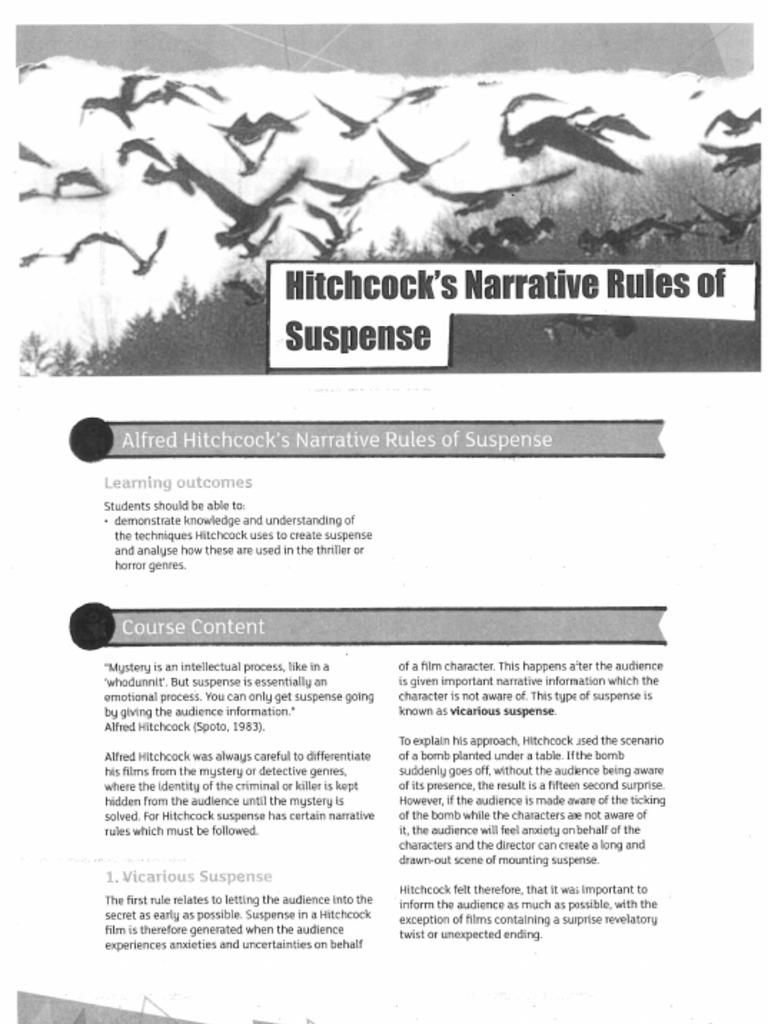 Hitchcock Narrative Rules of Suspense | PDF