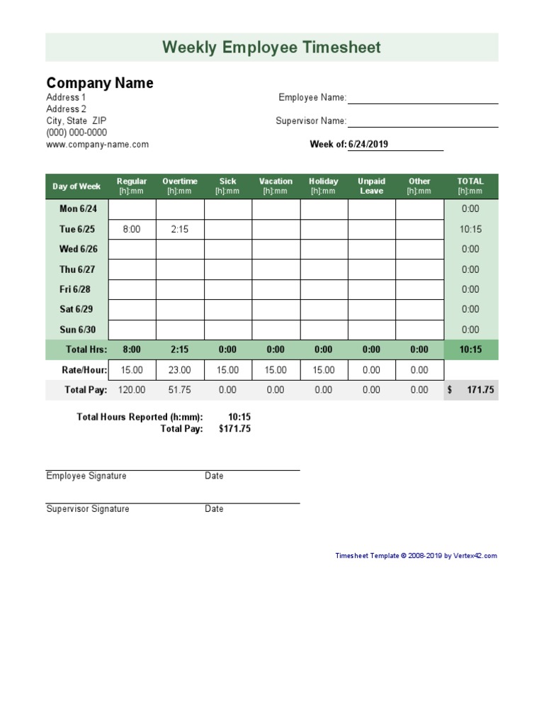Employee Timesheet | PDF