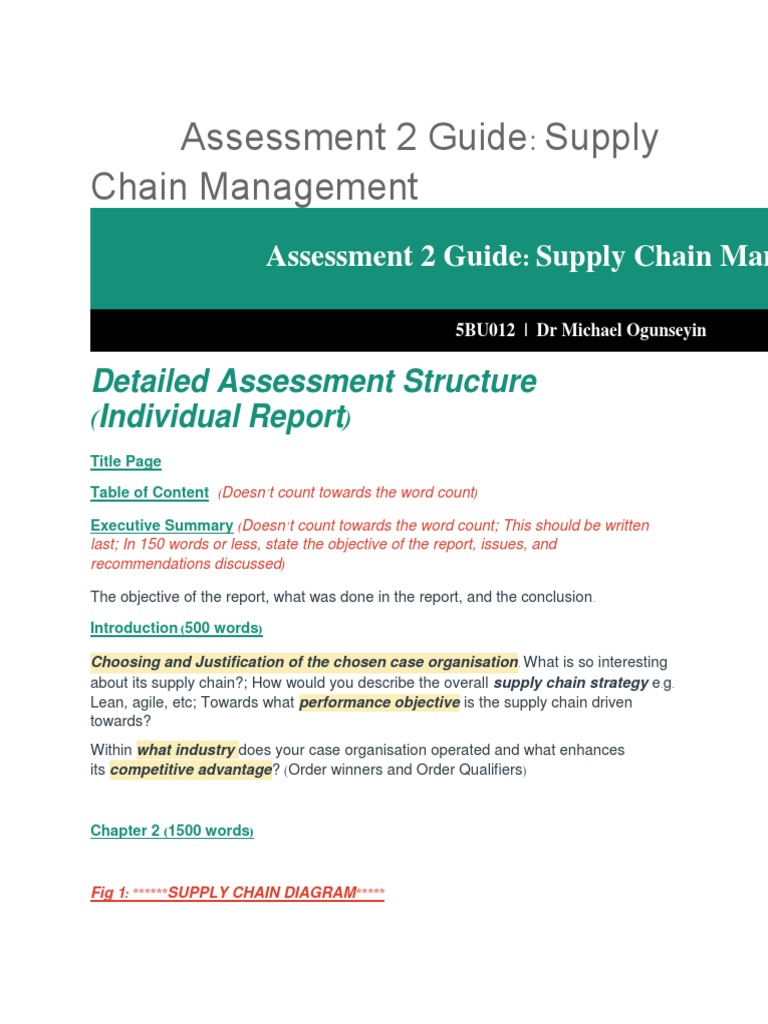 Assessment 2 Guide OSCM | PDF | Supply Chain | Supply Chain Management