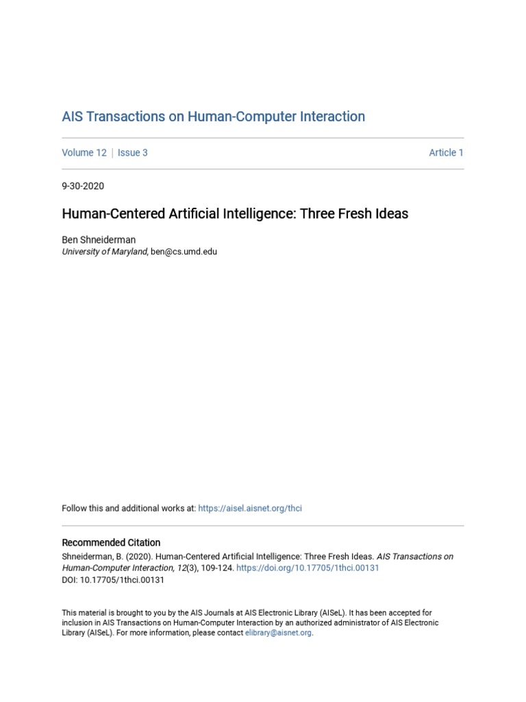 Human-Centered Artificial Intelligence | PDF | Artificial Intelligence ...