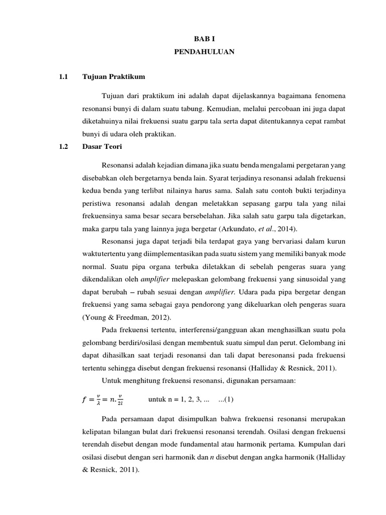 Laporan Praktikum Resonansi Bunyi | PDF | Metode & Bahan Ajar