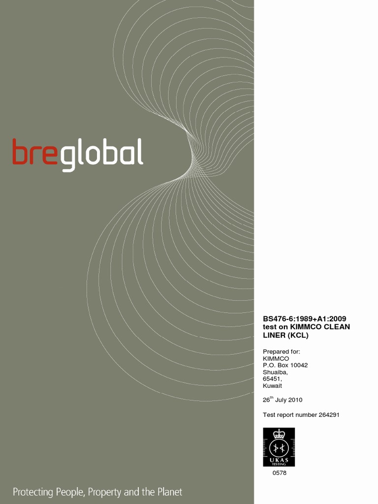 BS 476 Part 6 - Test Report - KCL-unlocked | PDF | Glasses | Textiles