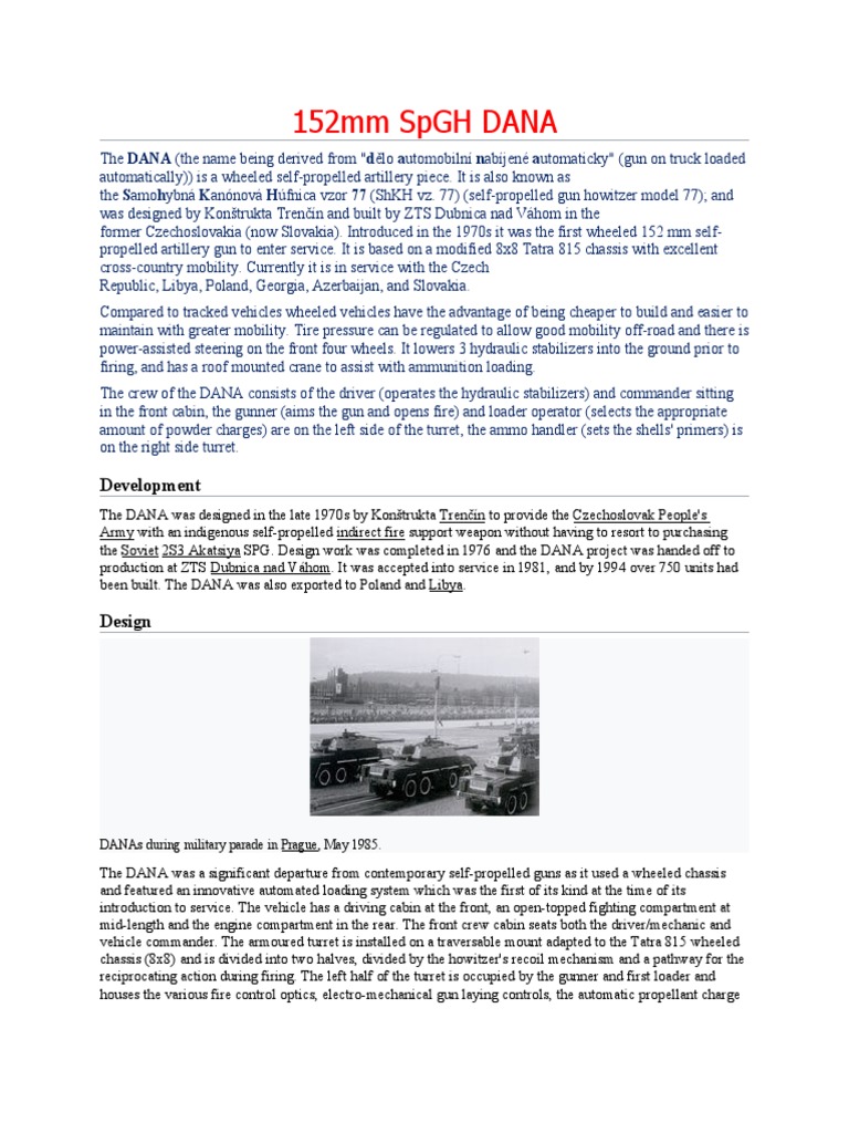 152mm SPGH DANA | PDF | Hazards | Equipment