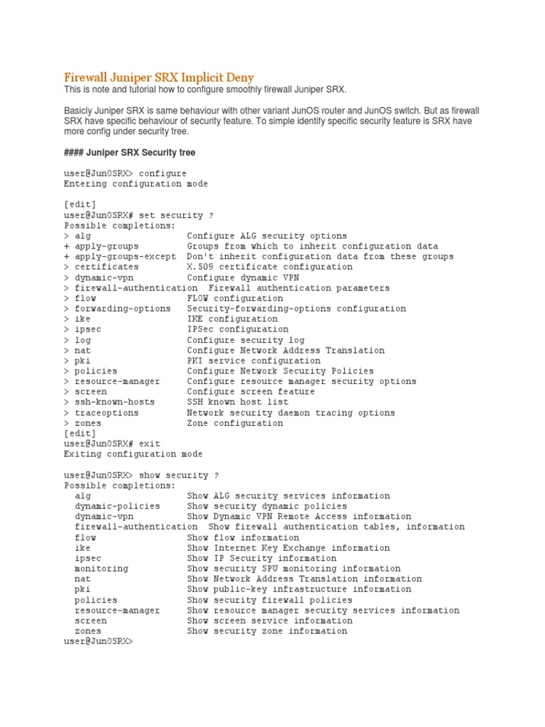 Understanding SRX Implicit Deny Rules | PDF | Information Technology ...