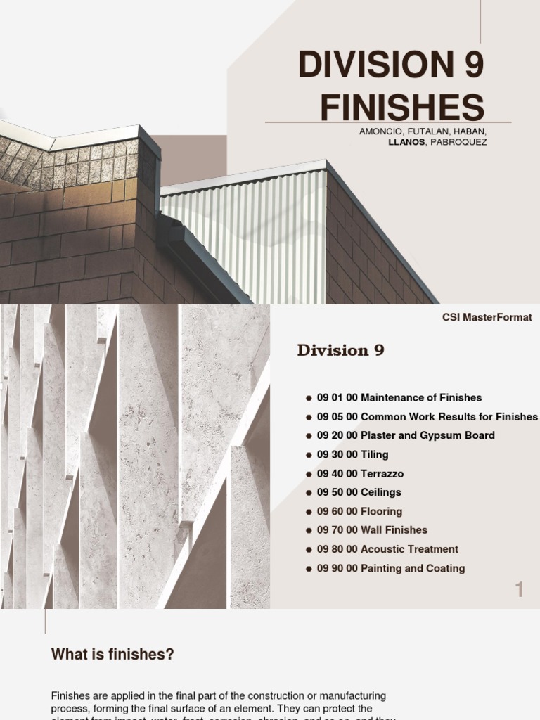 Division9 Finishes | PDF | Plaster | Drywall