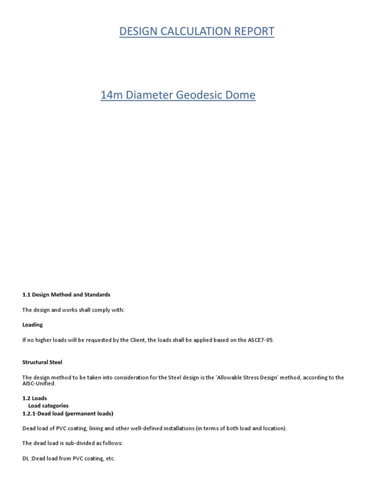 Geodesic Dome Load Calculations | PDF | Civil Engineering | Structural ...