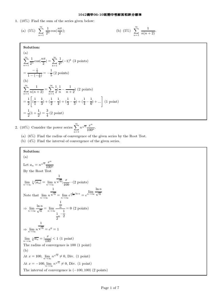 1042A2 Mid (Solution) | PDF | Differential Geometry | Mathematical Analysis
