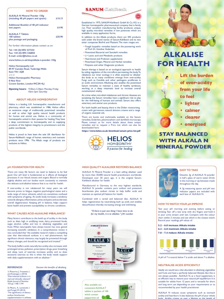 Alkalise For Health: Helios | PDF | Dietary Supplements | Bicarbonate