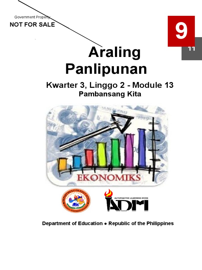 Araling Panlipunan: Kwarter 3, Linggo 2 - Module 13 | PDF | Measures Of National Income And ...