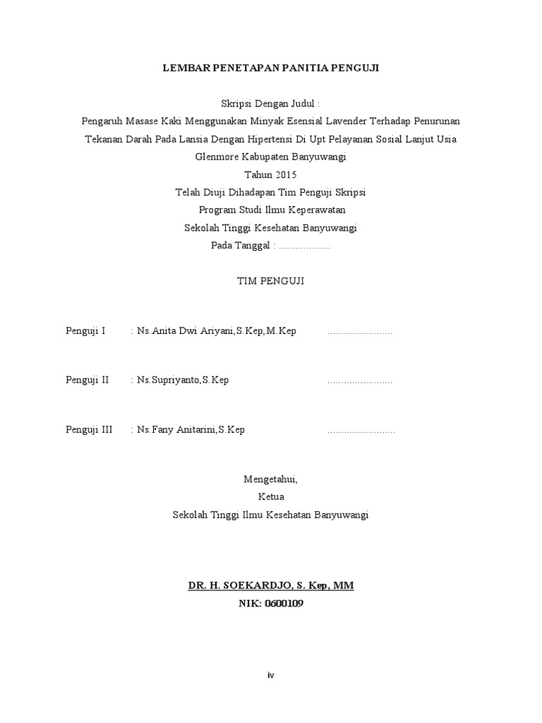 Lembar Penetapan Panitia Penguji | PDF