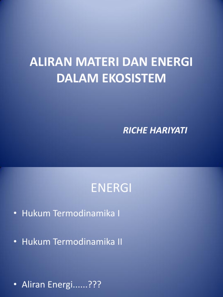Aliran Materi Energi Dalam Ekosistem | PDF