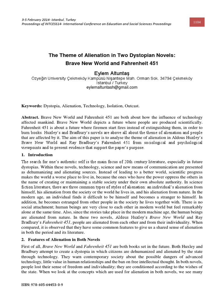 The Theme of Alienation in Two Dystopian Novels Brave New World and ...