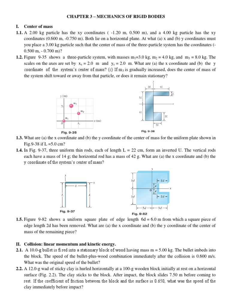 Mechanics of Rigid Bodies & Collisions | PDF | Rotation Around A Fixed ...