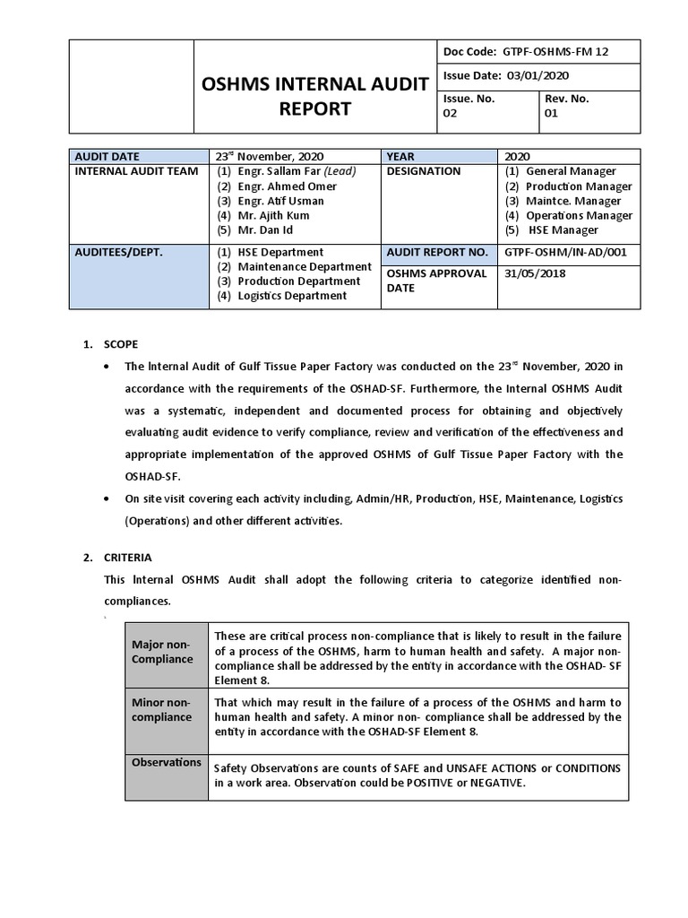 Internal Audit Report - 01 | PDF | Internal Audit | Audit