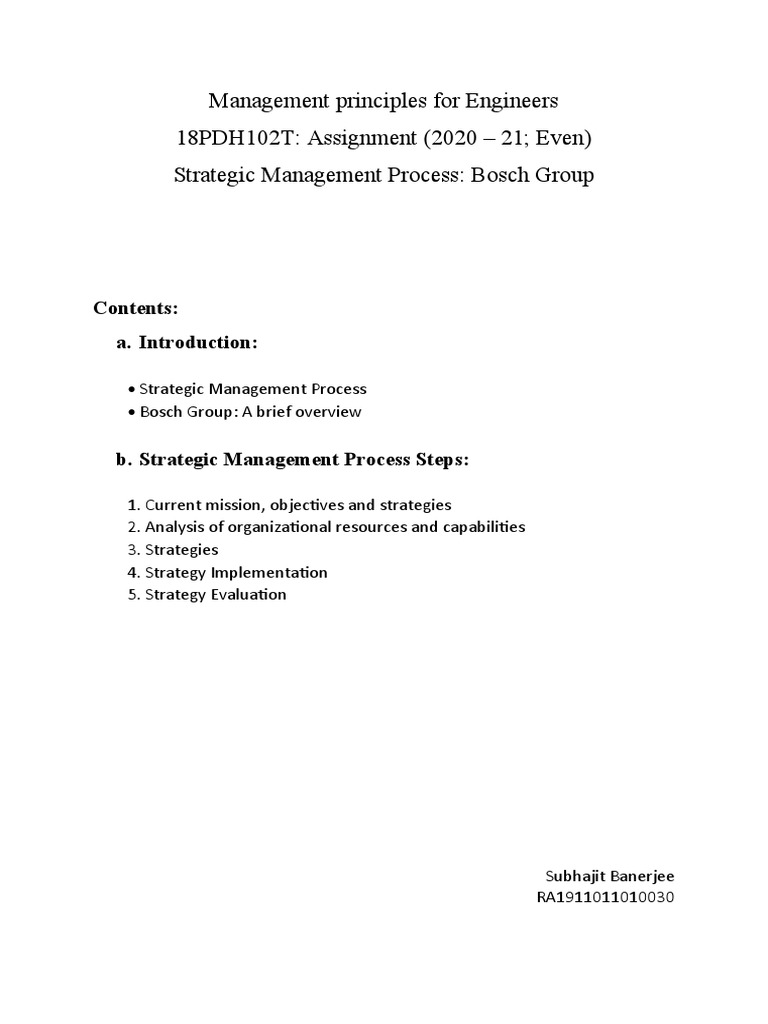Bosch Group Strategic Management Overview | PDF | Strategic Management ...