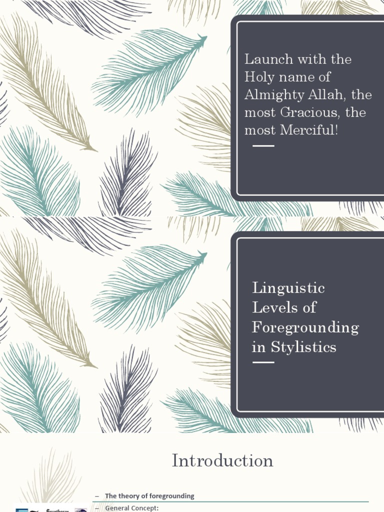 Linguistic Foregrounding in Stylistics | PDF | Schema (Psychology) | Word