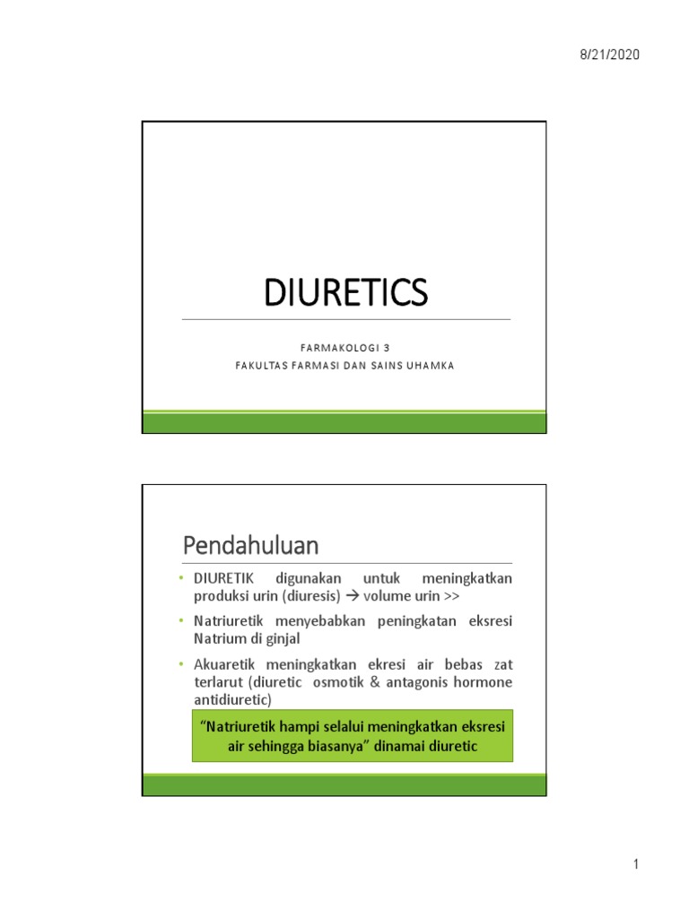 Mekanisme Transport Utama di Tubulus Ginjal dan Farmakologi Diuretik | PDF